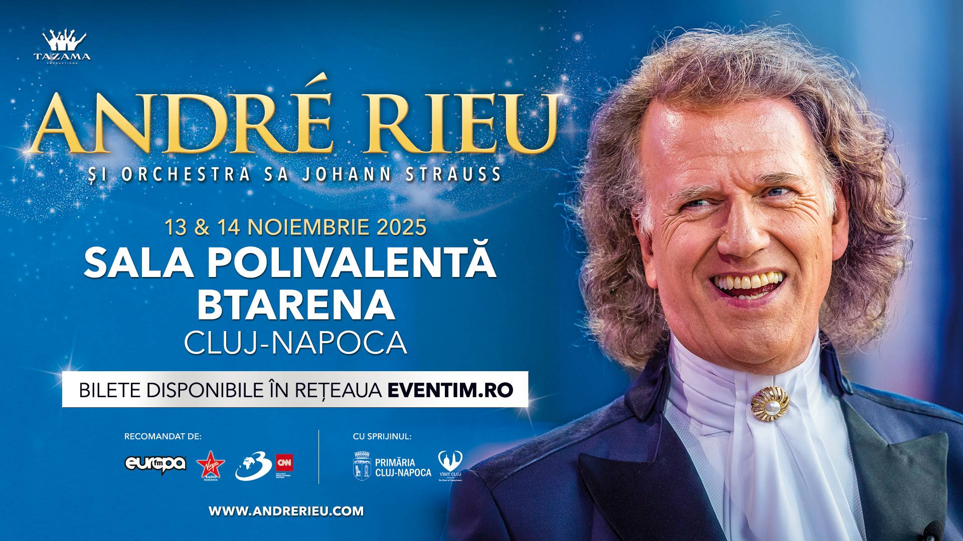 CONCERTUL ANULUI 2025 ÎN ROMÂNIA: ANDRÉ RIEU REVINE LA BTARENA DIN CLUJ ...